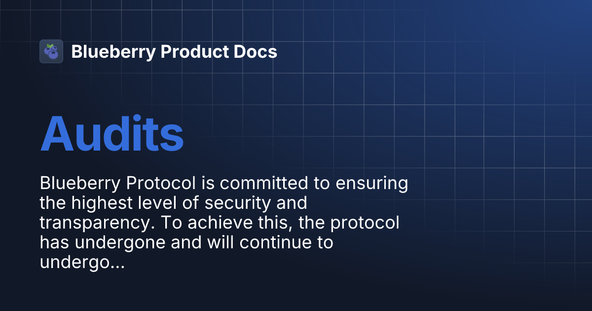 Audits | Blueberry Product Docs